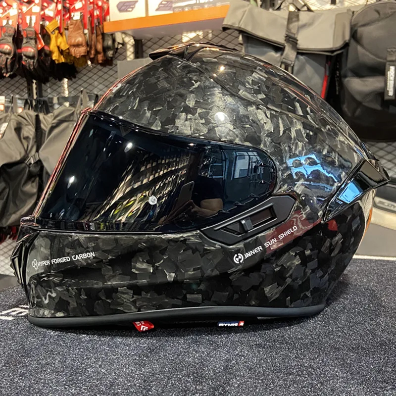 Rymic-S-GT-geschmiedete-Kohle-faser-Doppel-linse-Vollhelm-Motorrad-helm ...