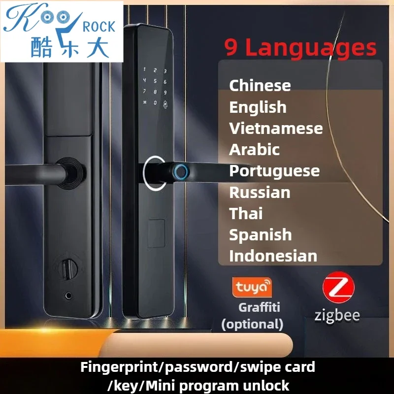 Multilingual Smart Lock with Fingerprint/Password/Key & Remote Access ...