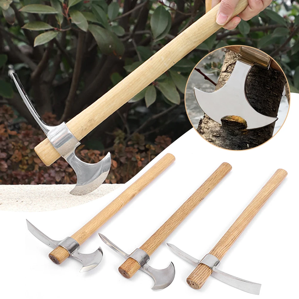 Wooden-Handle-Stainless-Pointed-Picks-Double-Headed-Pointed-Pickaxe-For ...