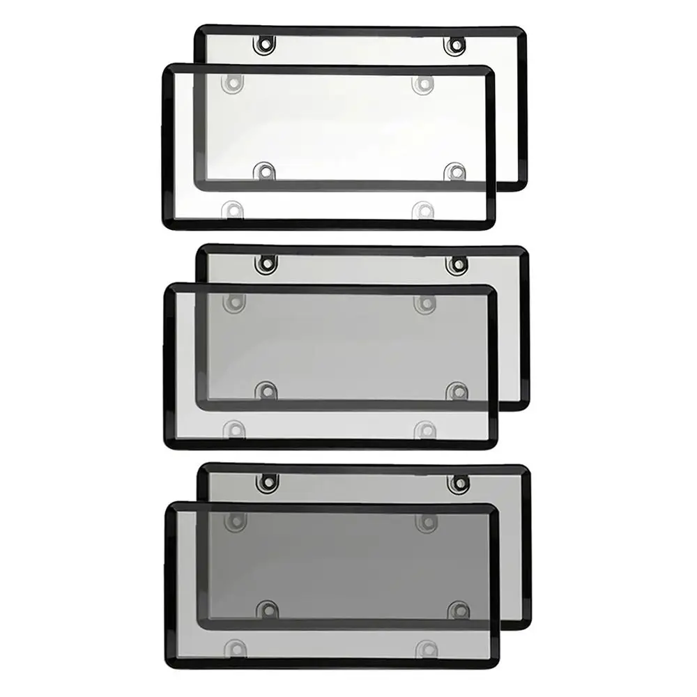 2Pcs-Unbreakable-License-Plate-Bubble-Covers-4-Holes-Universal-Fitment ...