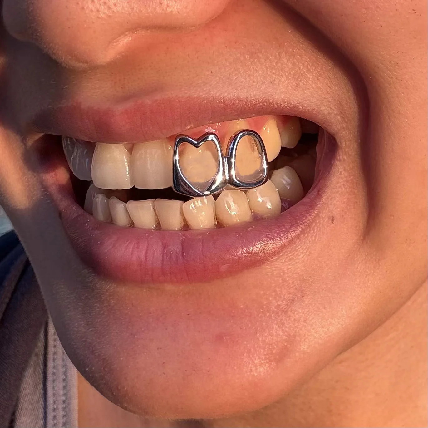 YOUNGX-Fashion-Heart-Double-Hollow-Teeth-Grillz-Hip-Hop-14K-Gold-Plated ...