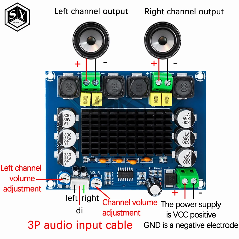 XH-M543-120Wx2-Digital-Dual-Channel-Amplifier-Board-Stereo-Audio ...