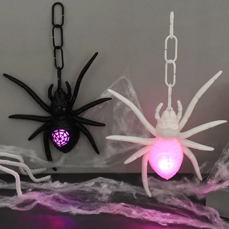 LED-Spider-Light-Funny-Terror-Imitation-Spiders-Hanging-Ornament-Kids ...