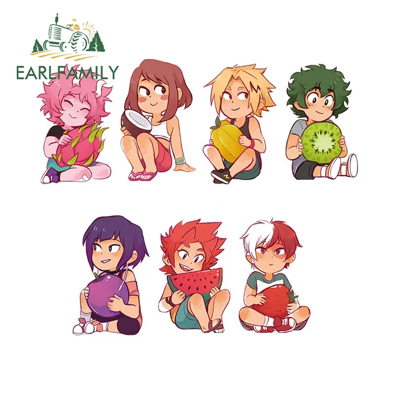 EARLFAMILY-13cm-for-Cute-Chibi-Anime-Car-Stickers-Sunscreen-Simple ...