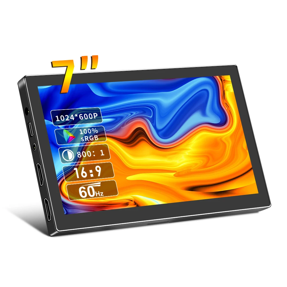 7-inch-portable-monitor-1024x600-IPS-power-screen-compatible-with-HDMI ...