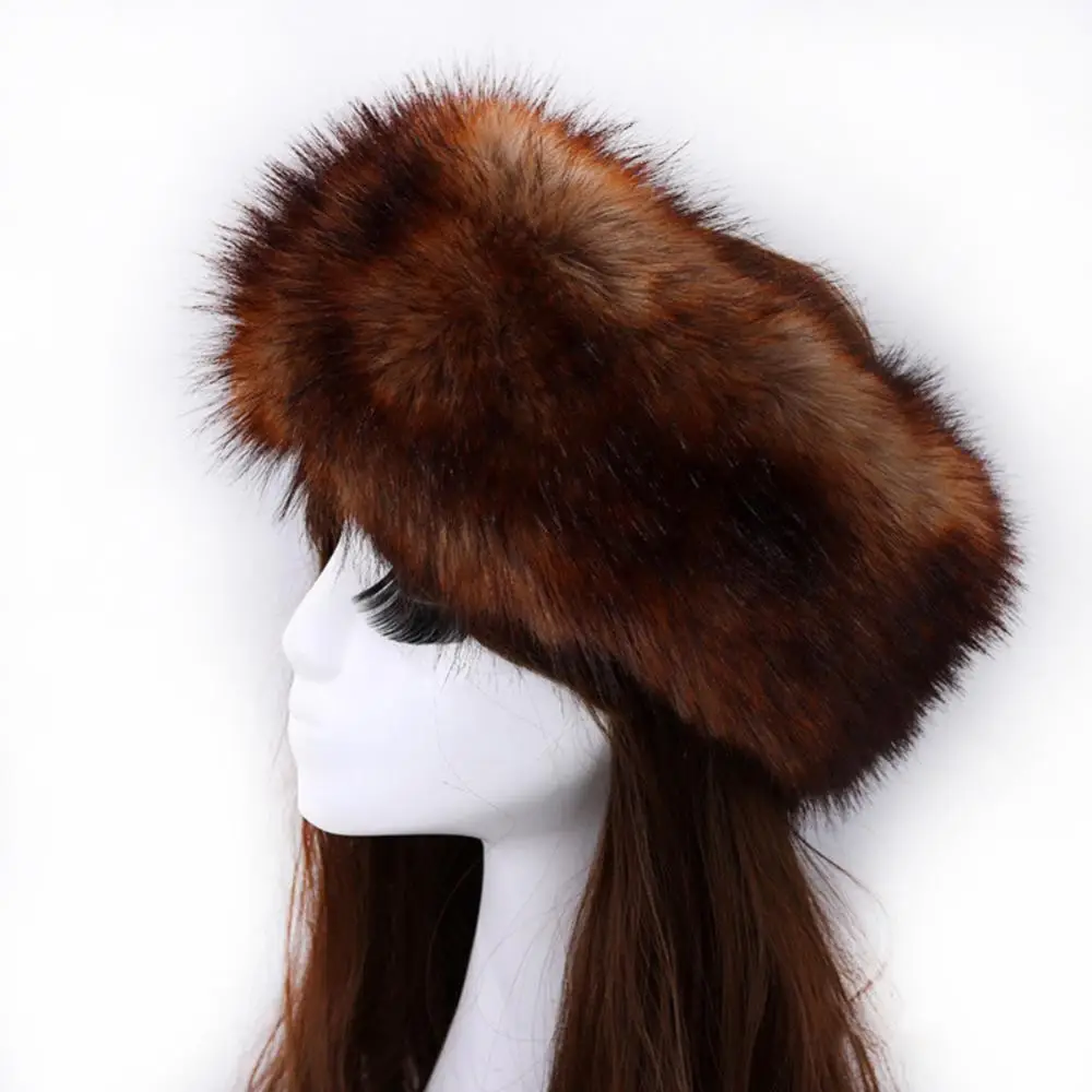 Winter-Thick-Furry-Turban-Hat-Fluffy-Russian-Faux-Fur-Women-Girl-Fur ...