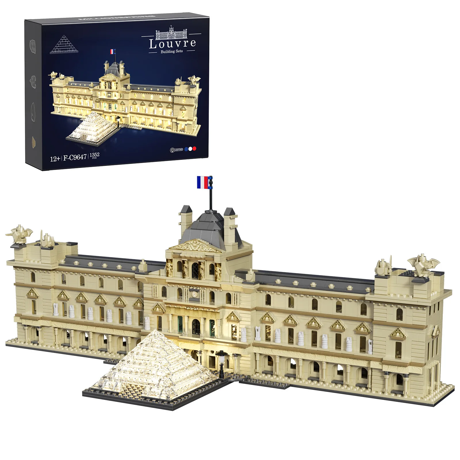 1353-PCS-City-Architecture-France-Louvre-Museum-Model-Building-Blocks ...