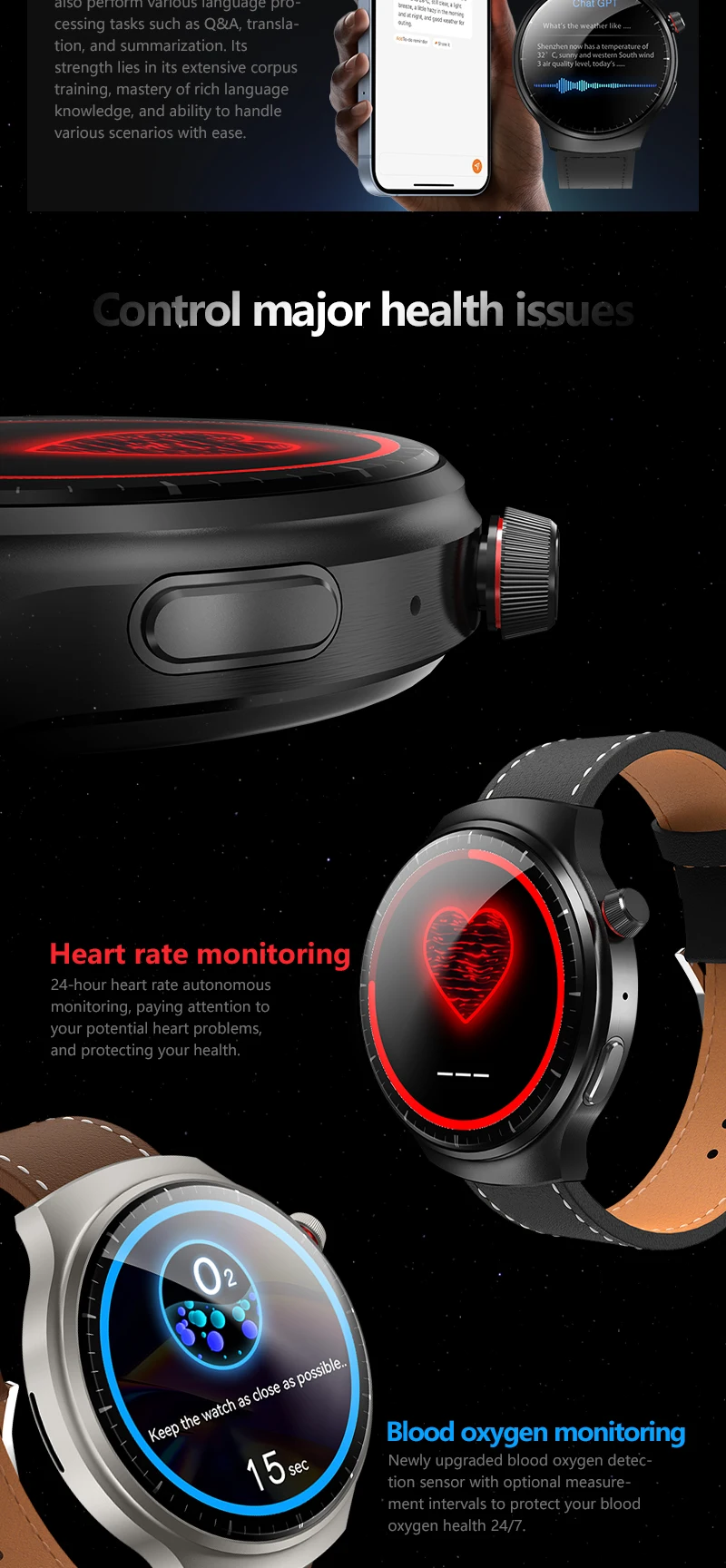 HW6 max AMOLED avec trois Bracelets SILVER - KATEK Smartwatch & Electronics