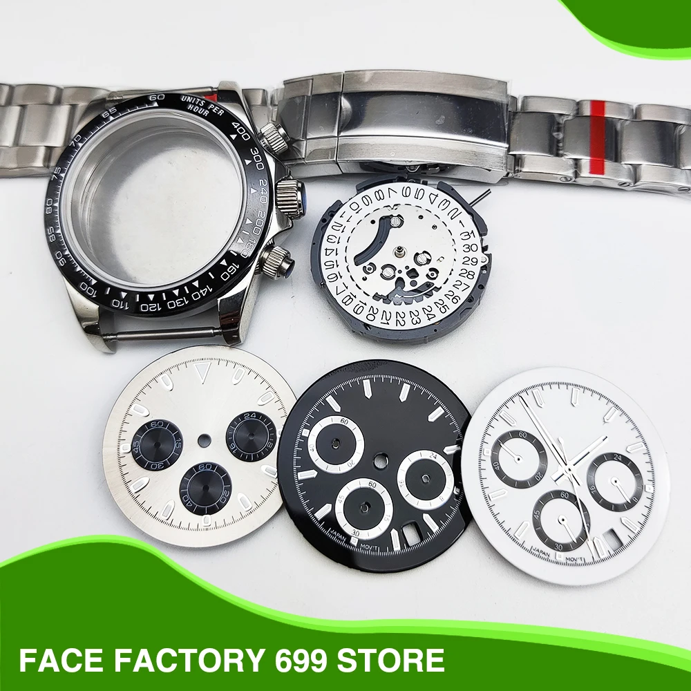 39mm Watch Case Full Set + Medium Light Steel Belt Substitute Watch ...