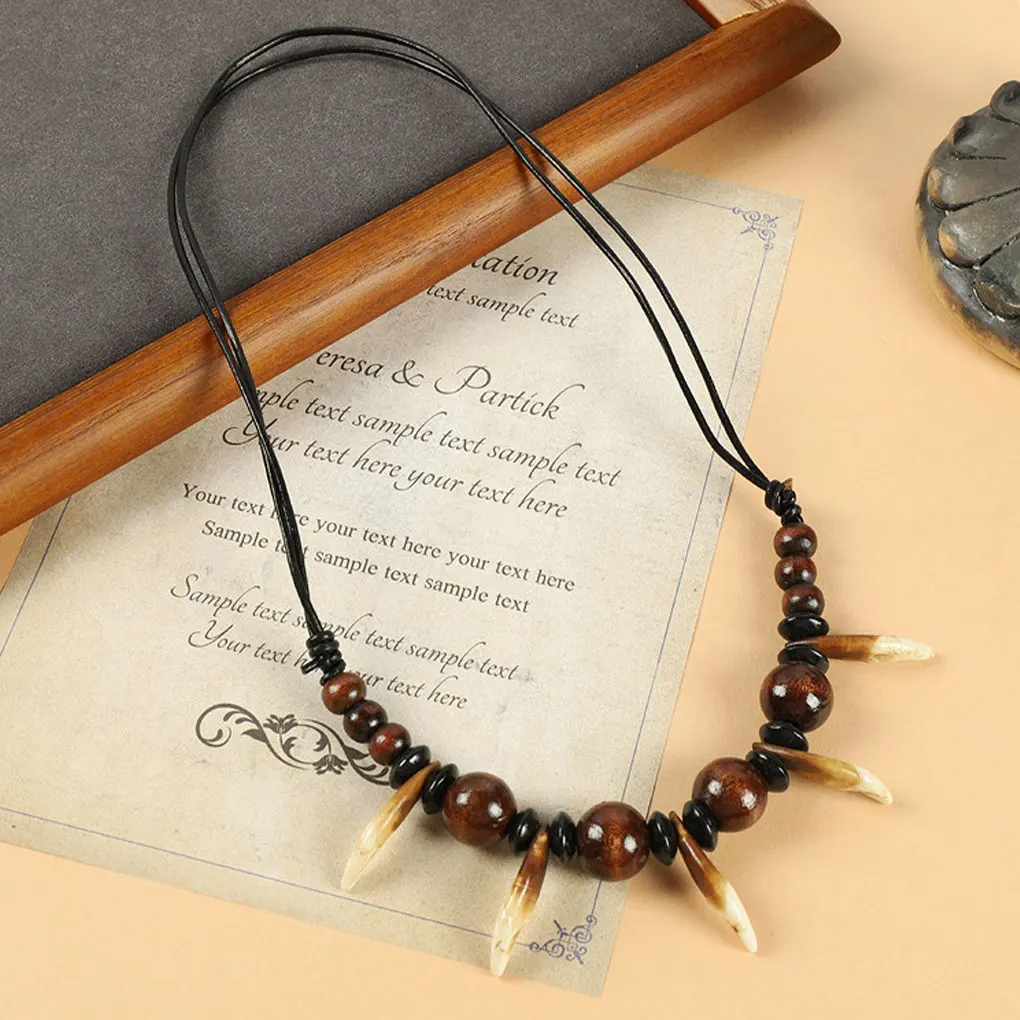 Embrace-Roots-Prehistoric-Caveman-Tribal-Prayer-Necklace-Unisex-White ...