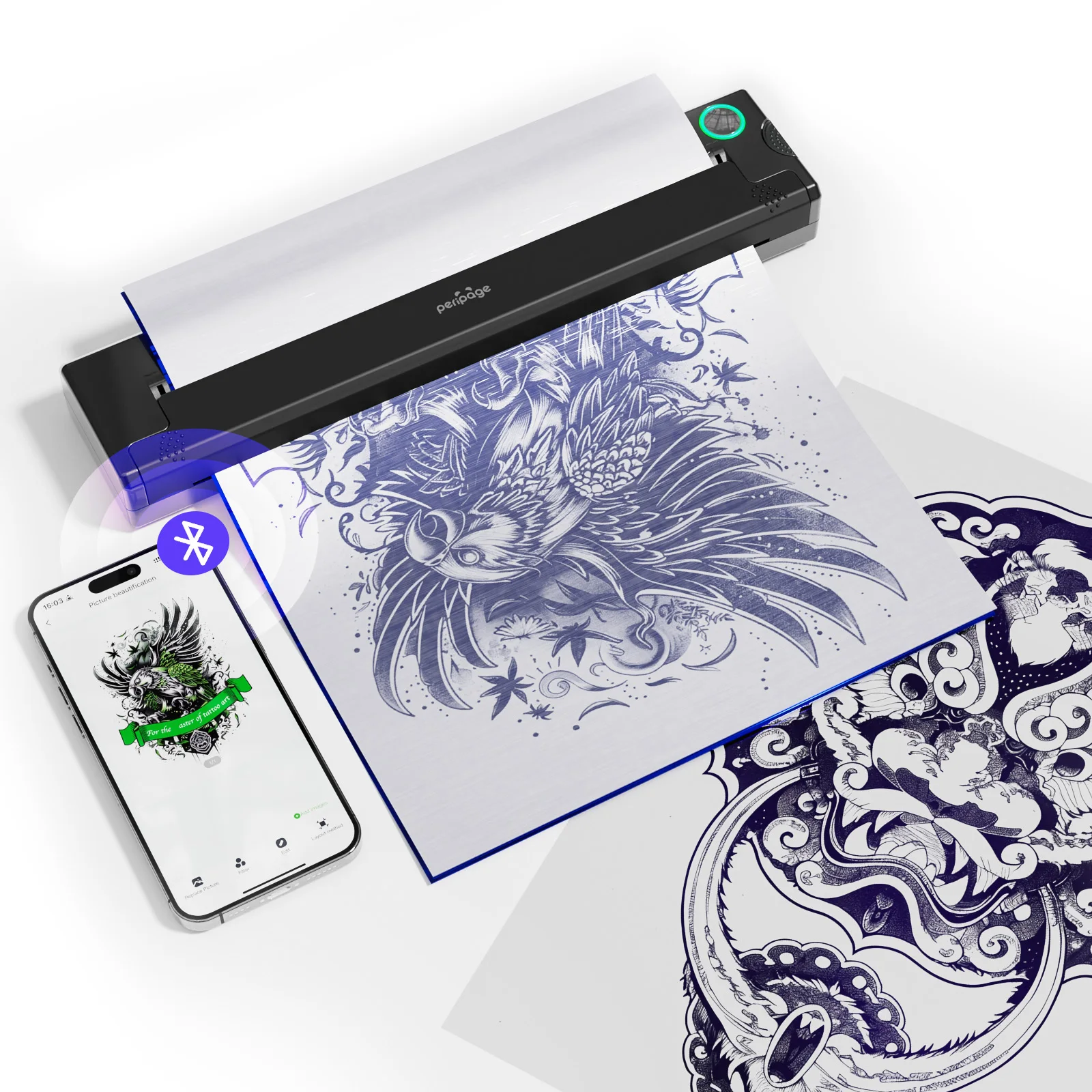 PeriPage-P90-Wireless-Tattoo-Transfer-Stencil-Printer-Thermal-Tattoo ...
