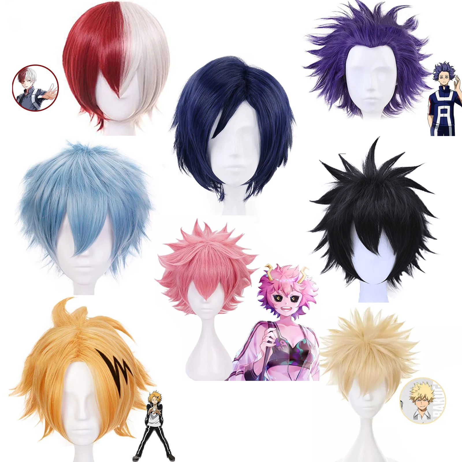 Ebingoo-My-Hero-Academia-Cosplay-Wig-Shinsou-Hitoshi-Ash-Shoto-Todoroki ...