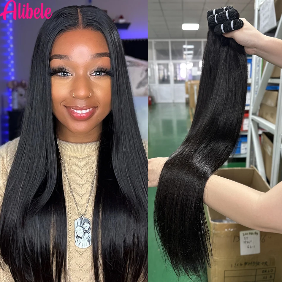 Alibele Hair 12A Grade Straight Hair Bundle Deals Brazilian Virgin Hair ...