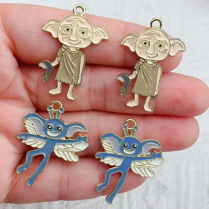 10Pcs-Magic-School-Metal-Enamel-spirit-cartoon-character-Charm-Pendants ...