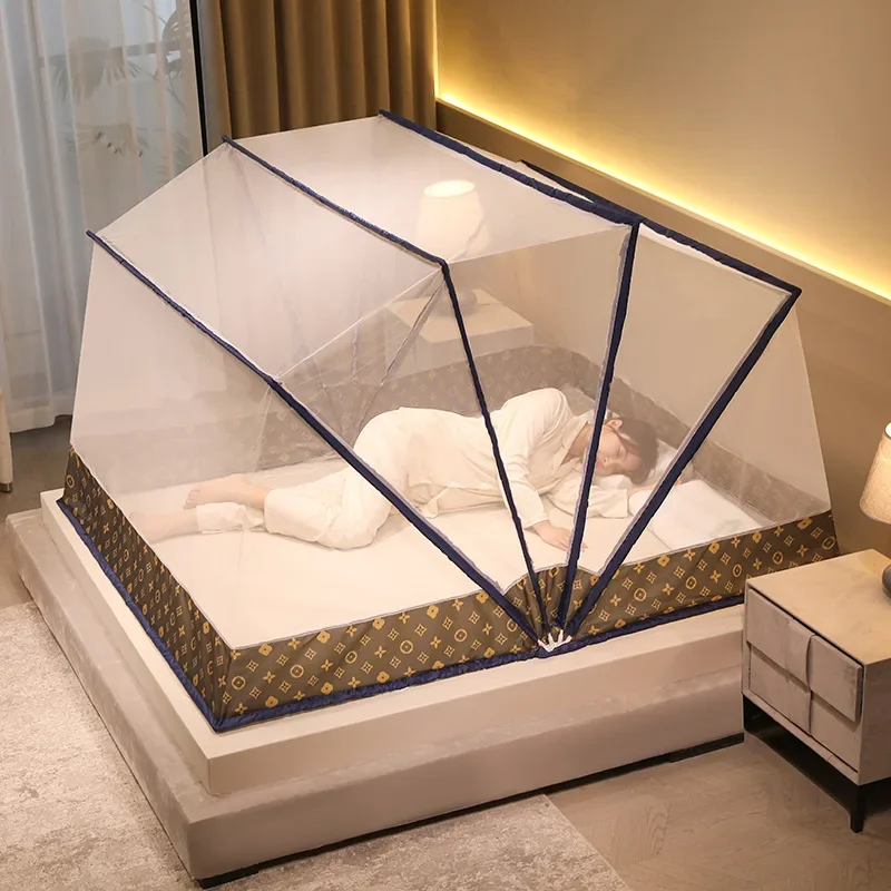 Mosquito-Net-Bed-Curtain-Free-Installation-Foldable-Mongolian-Yurt-Anti ...