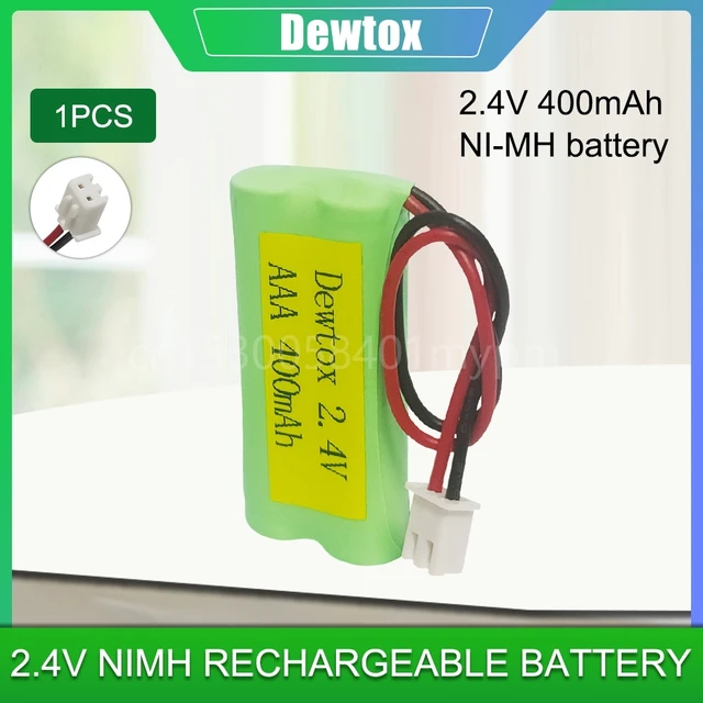 2.4V AAA 400mah Rechargeable Ni-Mh Battery pack with Plugs cell for ...