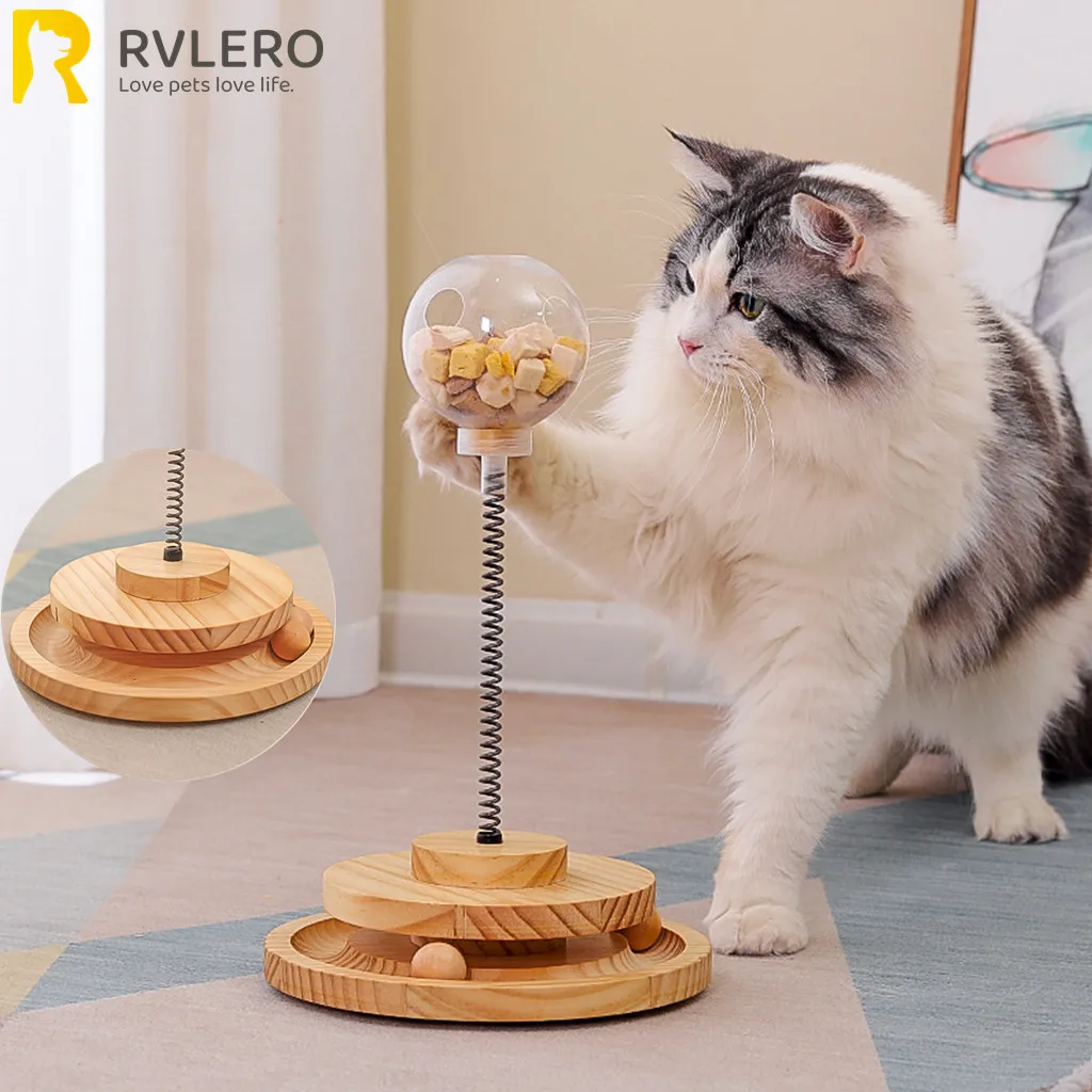 Solid-Wood-Carousel-Cat-Toys-Pet-Food-Utensils-New-Puzzle-Self-height ...