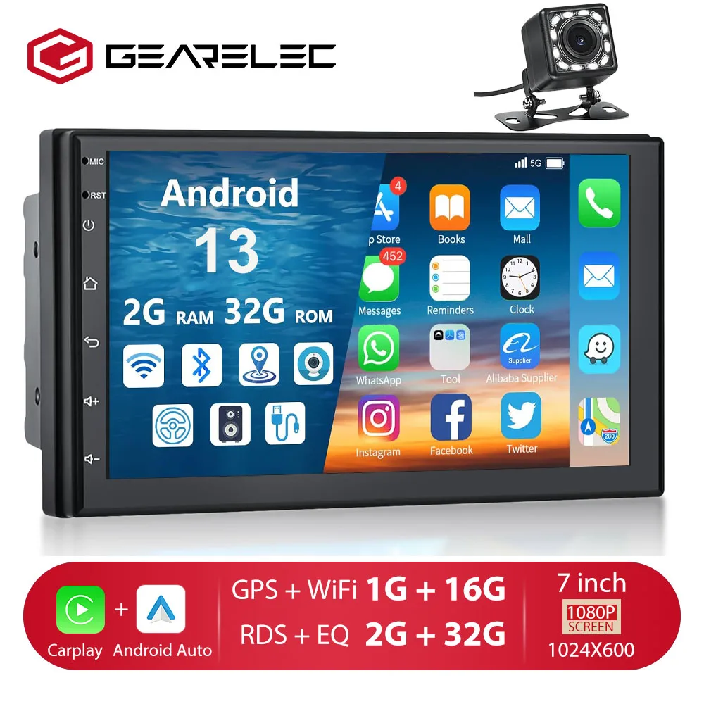 Car-Radio-2-Din-Multimedia-Video-Player-Carplay-Android-Auto-Android-13 ...