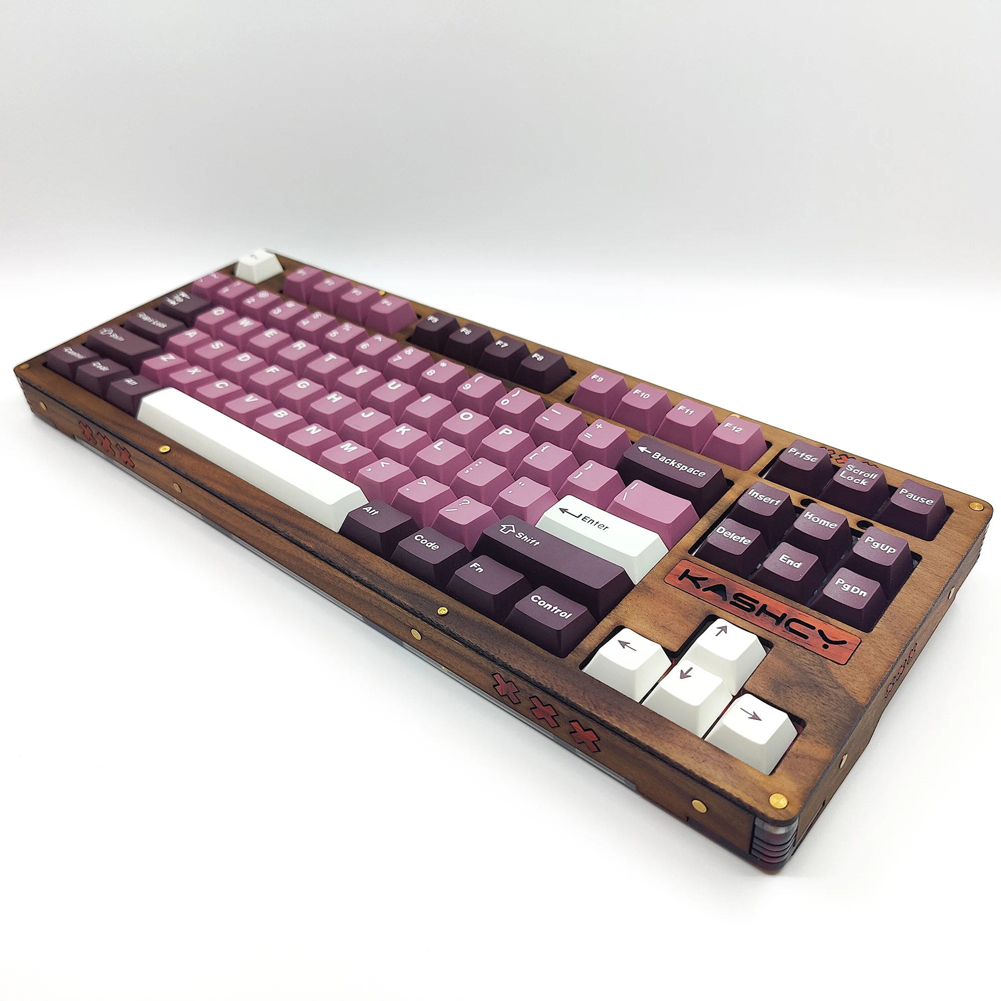Walnut Wood Soild Wood & Arcylic 75% Wireless RGB Mechanical Keyboard ...