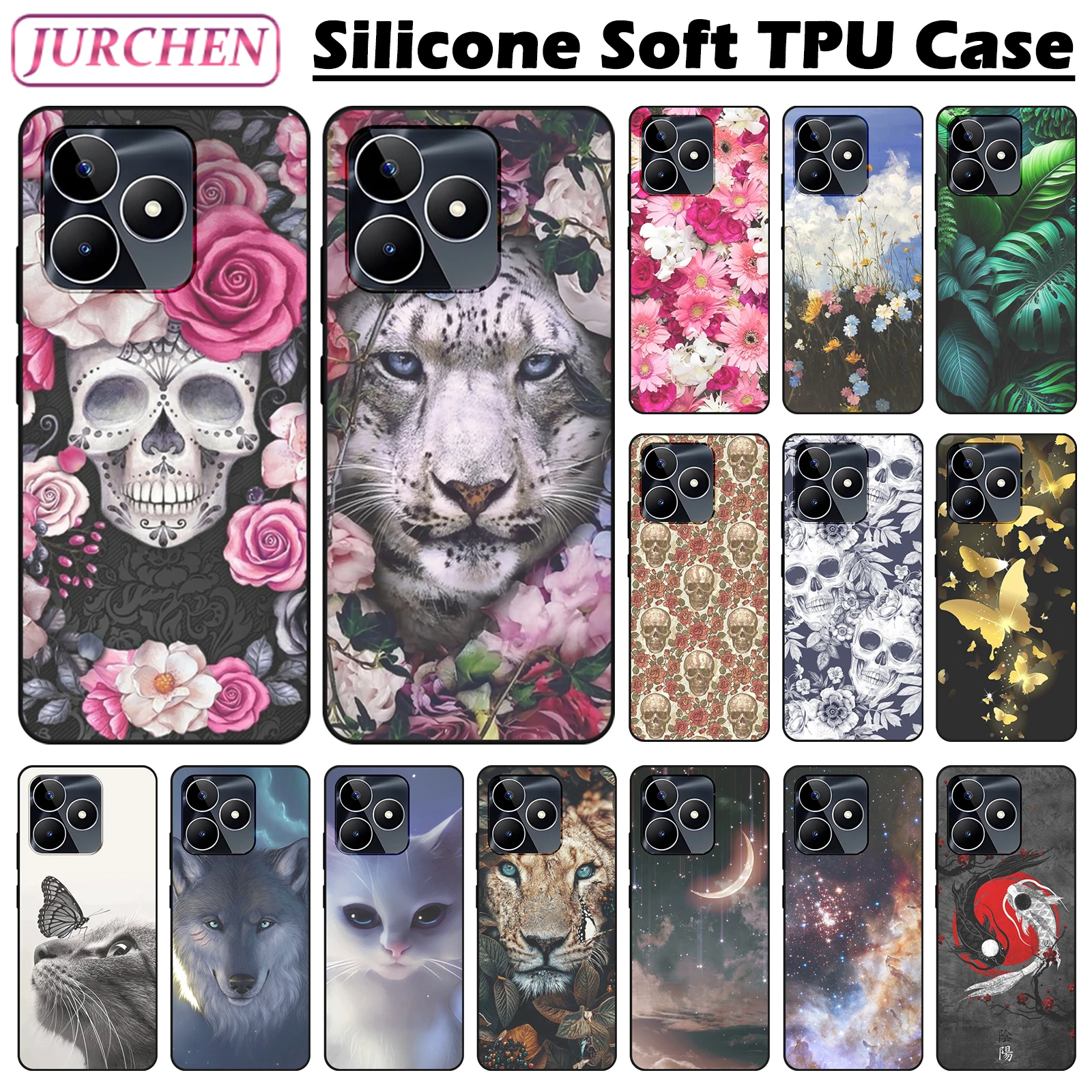 Silicone-Custom-Case-For-OPPO-Realme-C53-Cartoon-Cats-Pattern-Thin ...