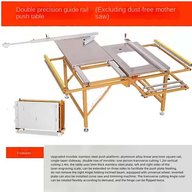 Stainless Steel Push Table Saw Dust-free Female Saw Double Invisible ...