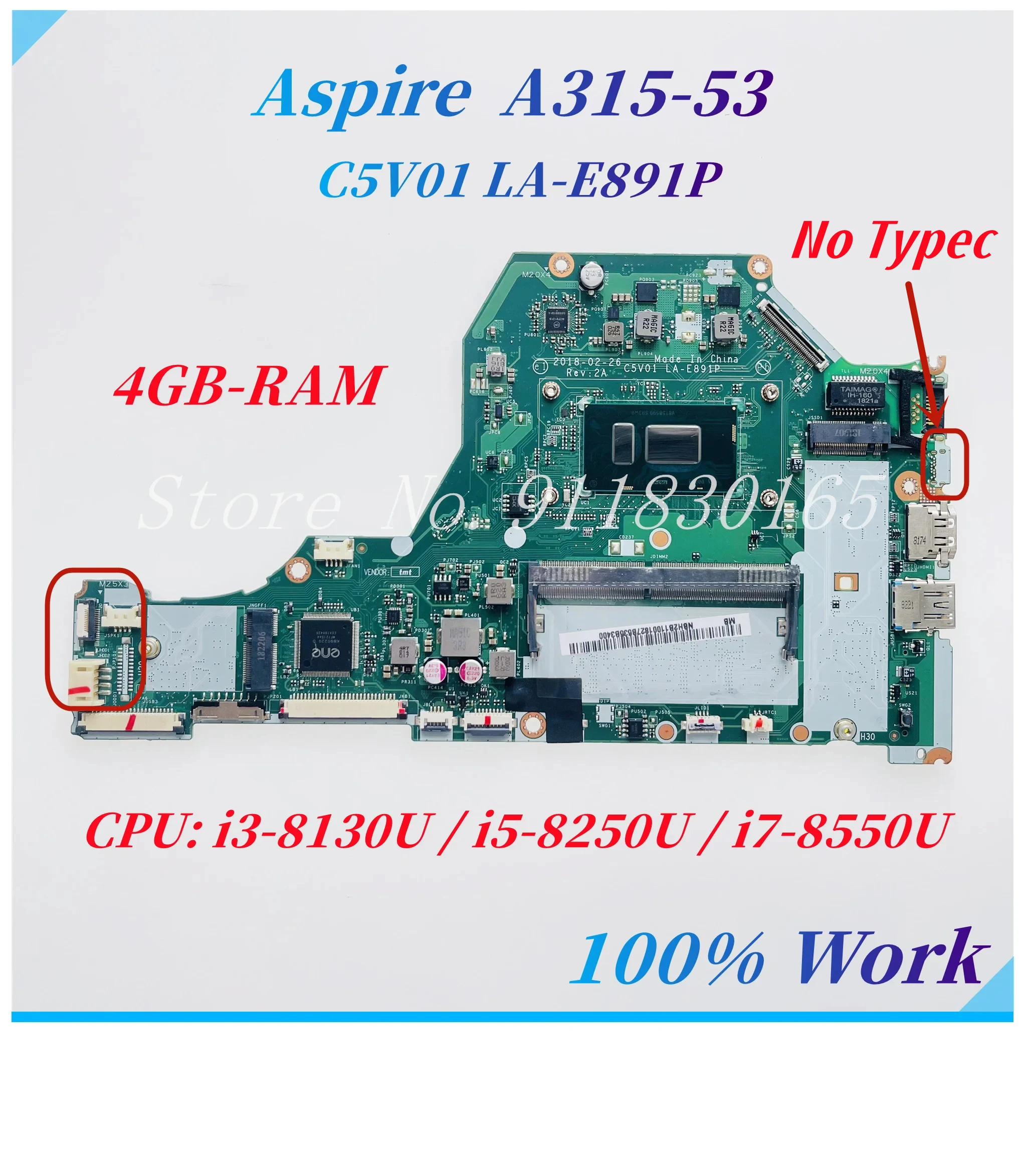 LA-E891P-Rev-2A-For-Acer-Aspire-3-A315-53-A315-53G-Laptop-Motherboard ...
