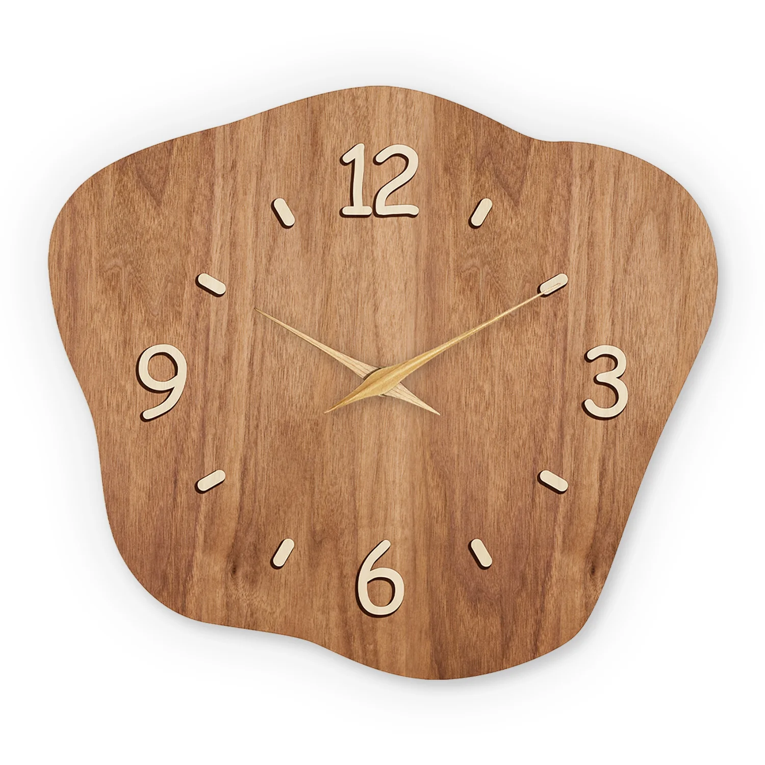 French Retro Asymmetrical Crystal Porcelain Wooden Wall Clock Living ...