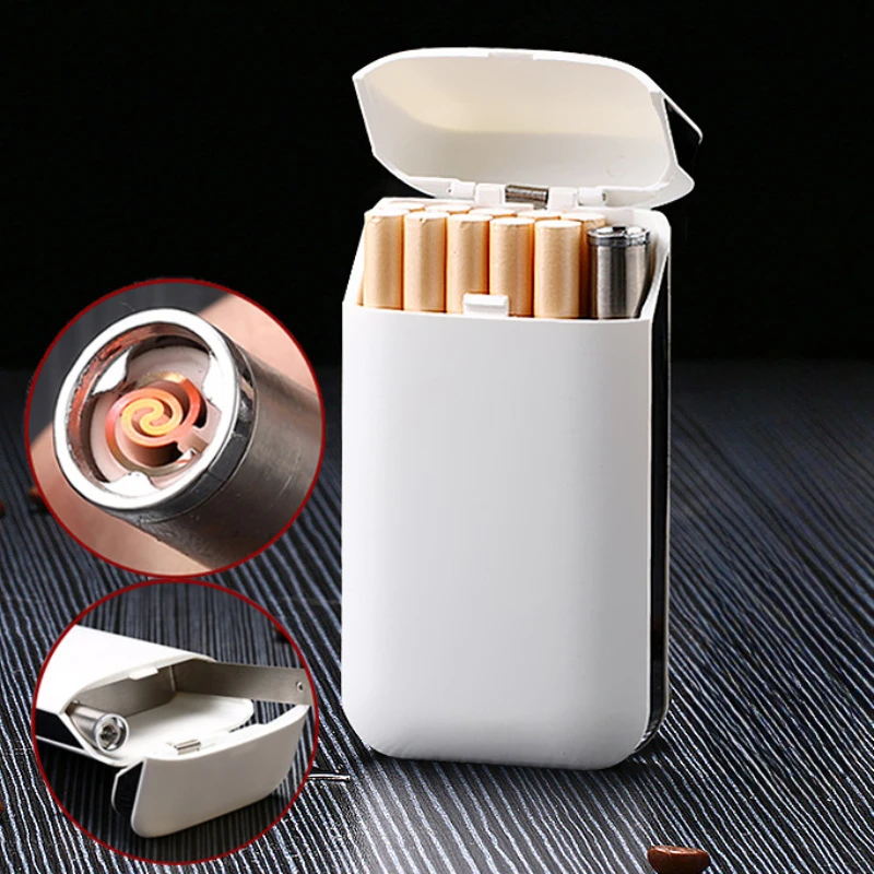 Small-Cigarette-Case-Lighter-Integrated-USB-Rechargeable-Windproof ...