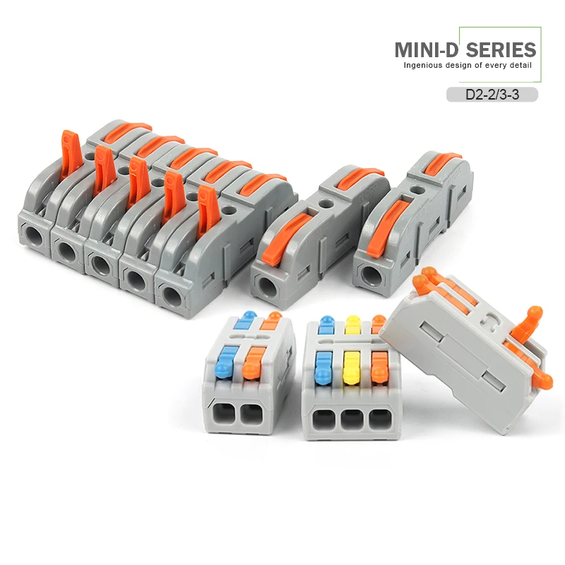 Quick-Electrical-Lever-Wire-Connectors-2-Port-3-Port-Cable-Spring ...