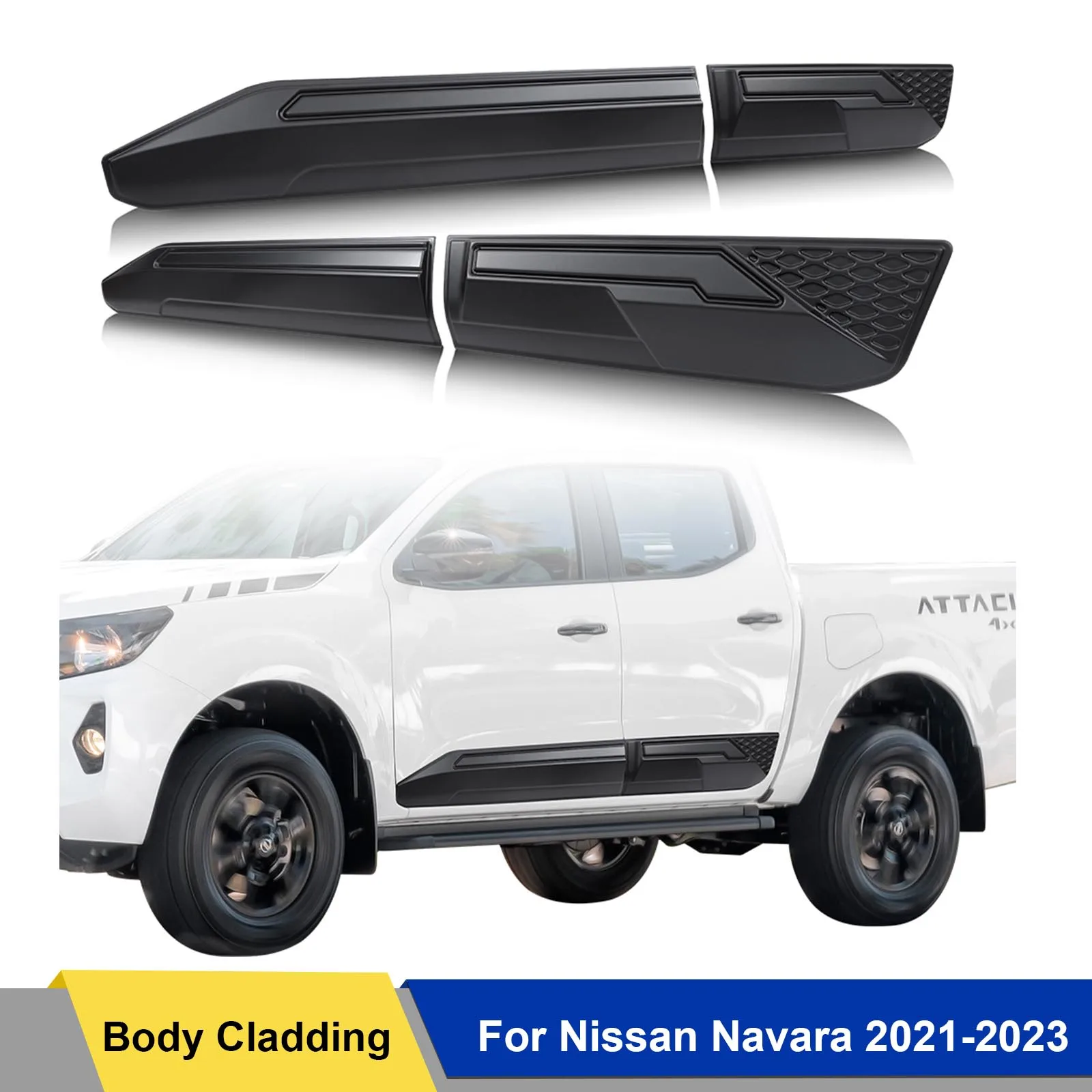 Matte-Black-Side-Molding-Body-Cladding-for-Nissan-Navara-2021-2022-2023 ...