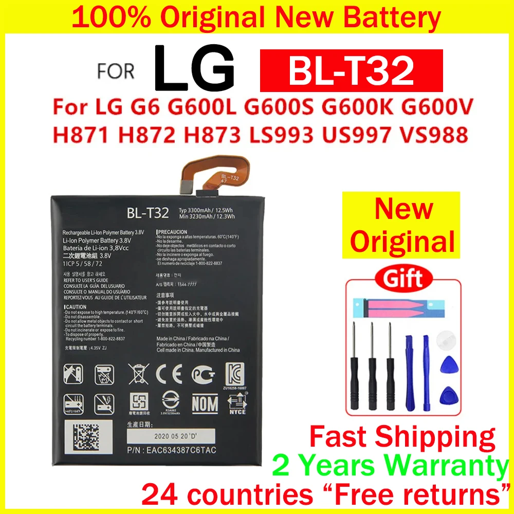 New-Original-BL-T32-3300mAh-For-LG-G6-G600L-G600S-H870-H871-H872-H873 ...