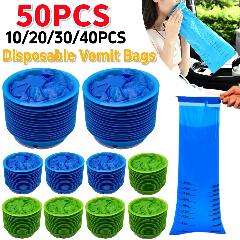 10-50Pcs Disposable Airplane Motion Sickness Nausea Vomit Cleaning Bag ...