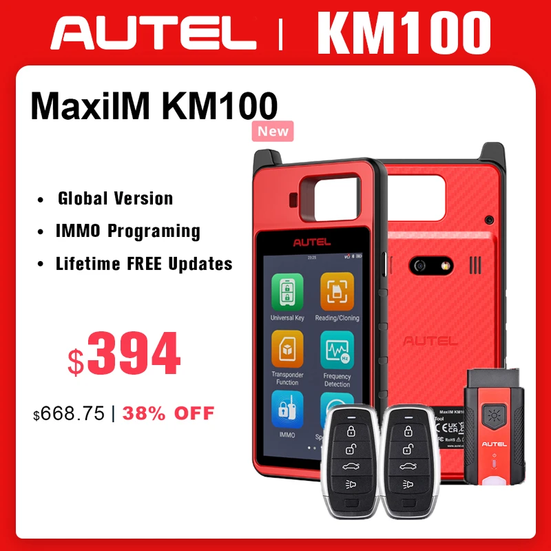 Autel MaxiIM KM100 키 고리 프로그래머 도난방지 도구 키 생성, IMMO 학습 칩 읽기/쓰기 복제 주파수 감지 ...