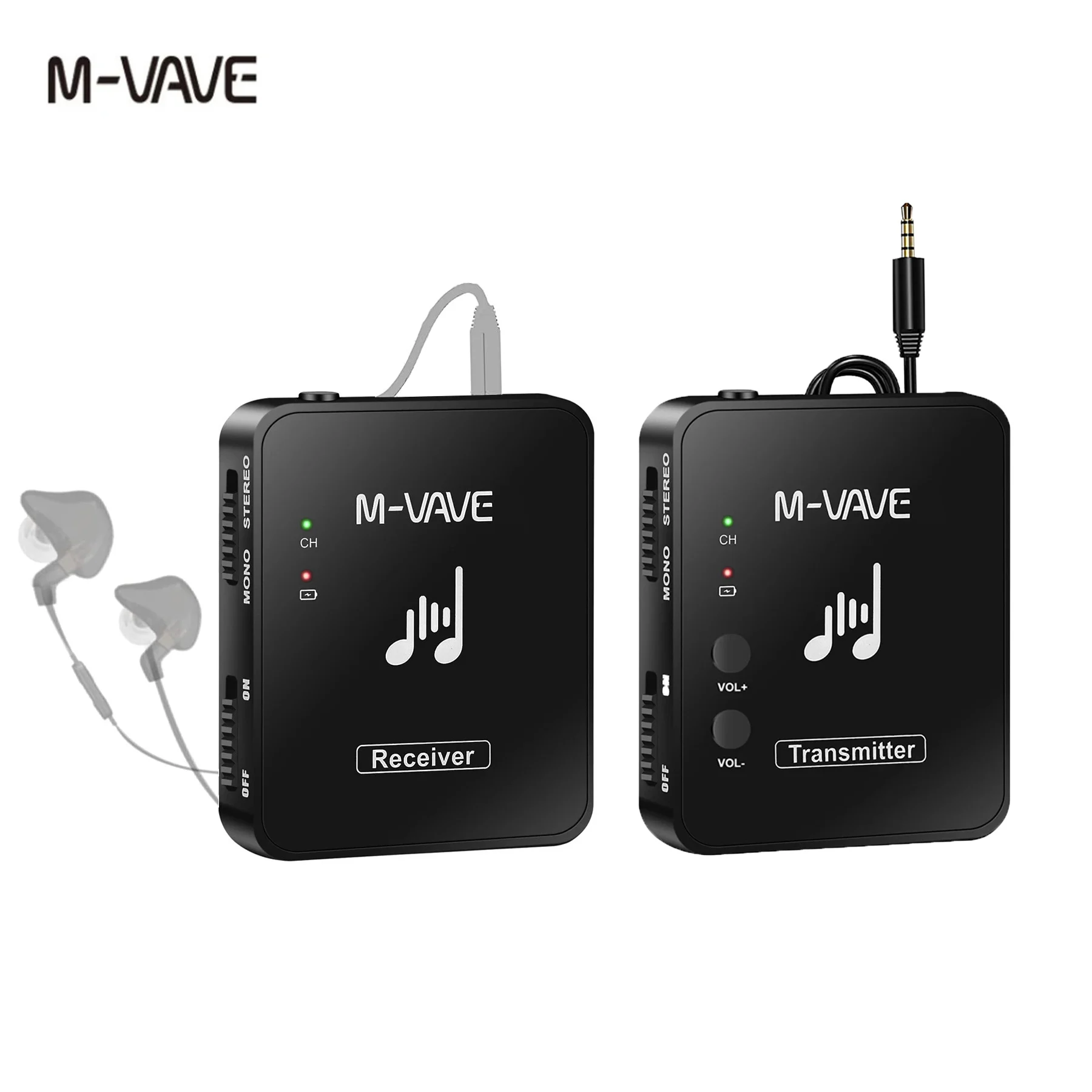 M-vave M8 Wp-10 2.4G 무선 전송 헤드폰 이어폰 MS-1 모니터 시스템 송신기 수신기, 스테레오용 스트리밍