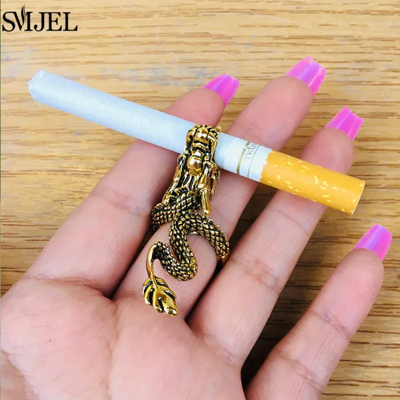 Classic-Design-Dragon-Shape-Smoking-Rings-for-Women-Men-Punk-Vintage ...