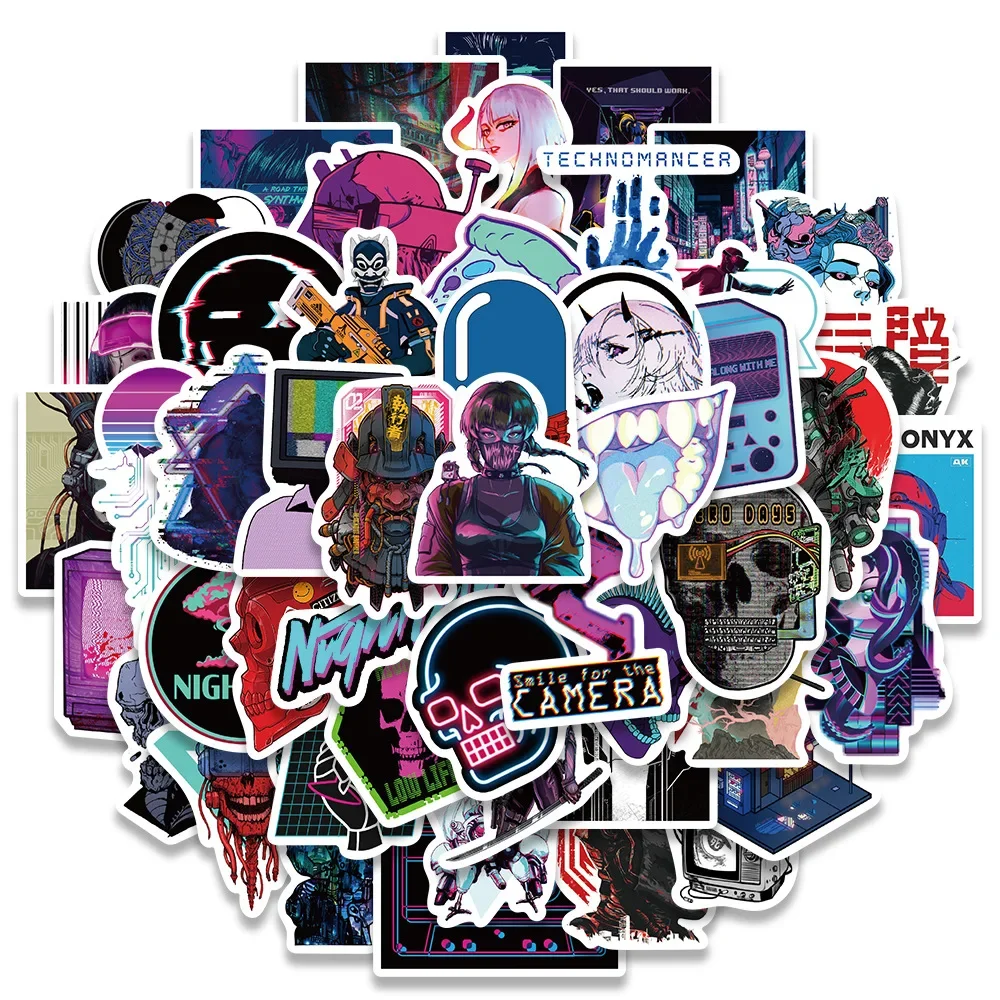 10-25-50Pcs-Cartoon-Cool-Cyberpunk-Stickers-Graffiti-Decals-Helmet ...