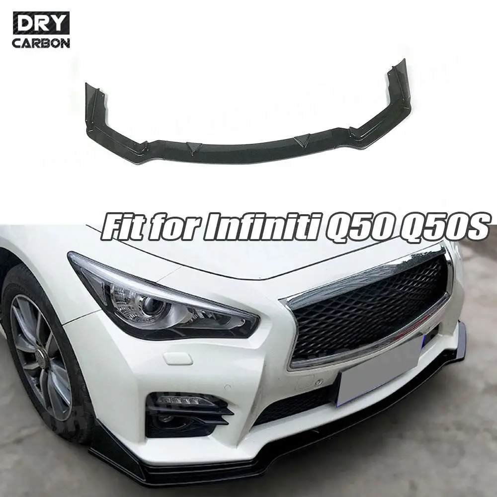 Black-Front-Lip-Spoiler-Splitters-Flaps-Bodykit-For-Infiniti-Q50-Q50S ...