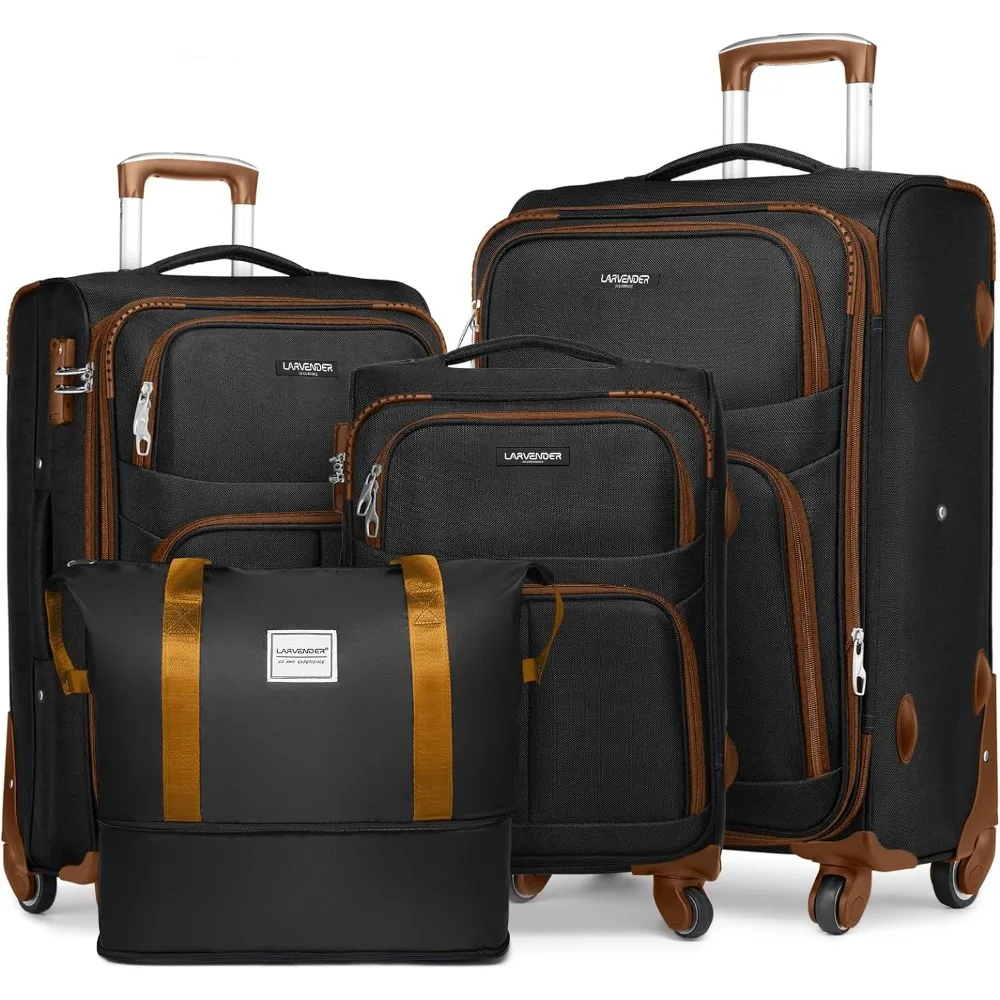 LARVENDER-Softside-Luggage-Sets-4-Piece-with-Duffel-Bag-Expandable ...