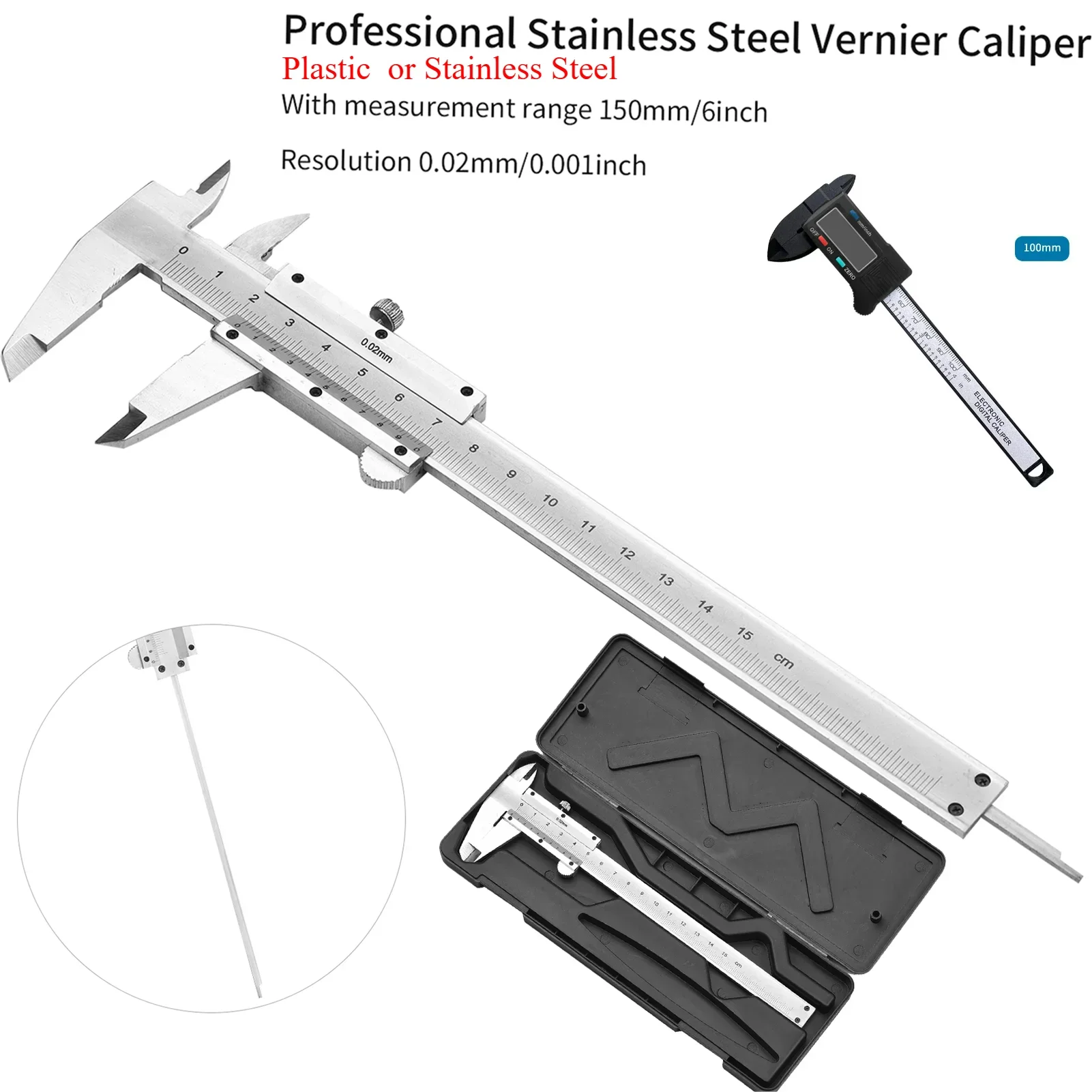 Plastic-or-Stainless-Steel-Vernier-Caliper-Gauge-0-150mm-Sliding-Gauge ...