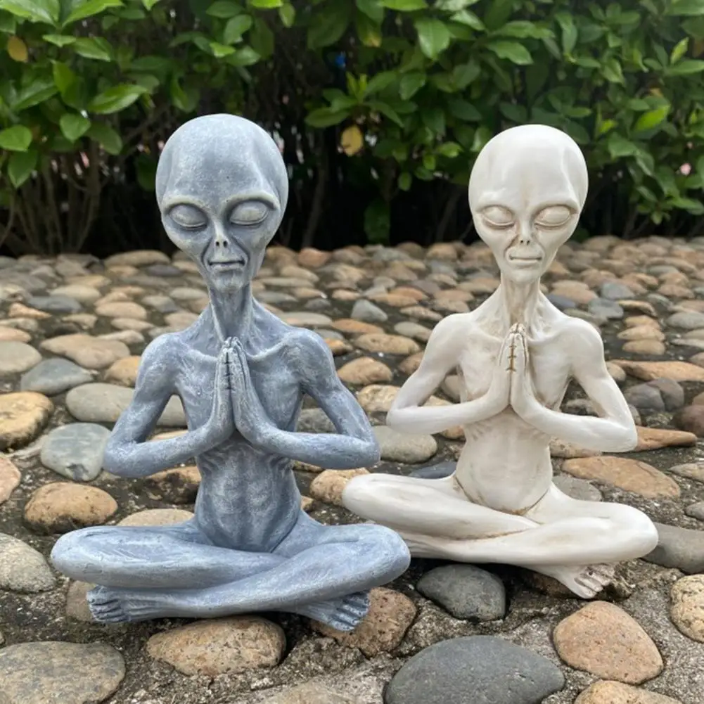Yoga-Aliens-Figurine-Meditating-Sitting-Aliens-Resin-Statue-Sculpture ...