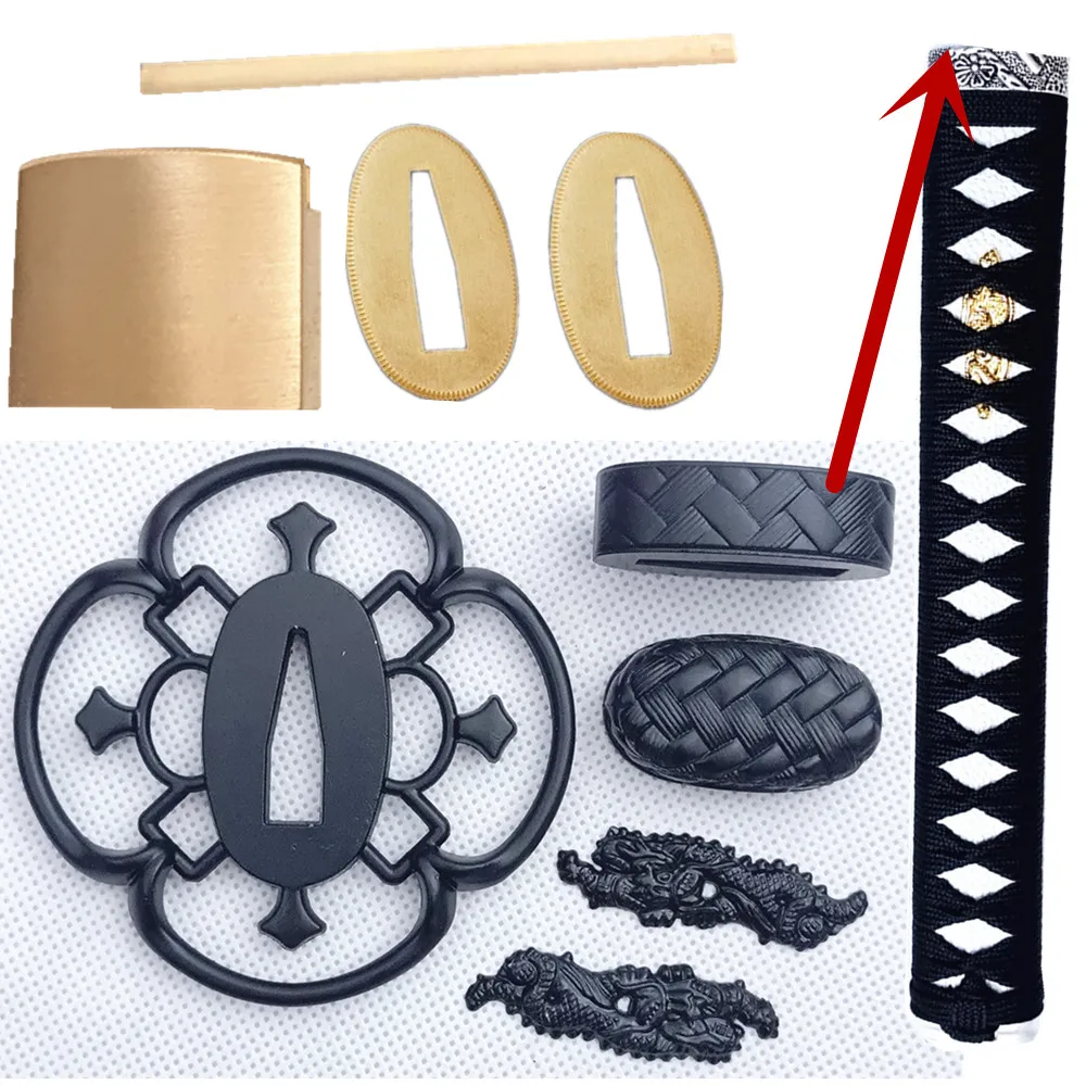 HandMade-26cm-Tsuka-Handle-For-Japanese-Samurai-Sword-Katana-Wakizashi ...