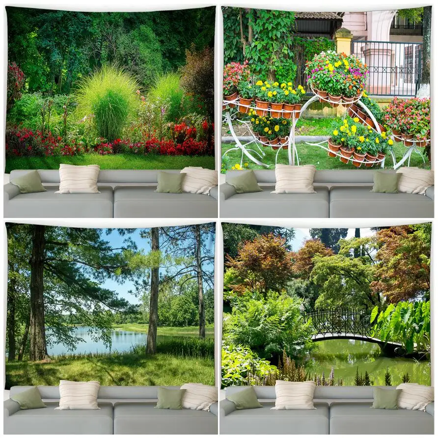 Tapisserie-de-paysage-naturel-de-printemps-paysage-rustique-for-t-parc ...