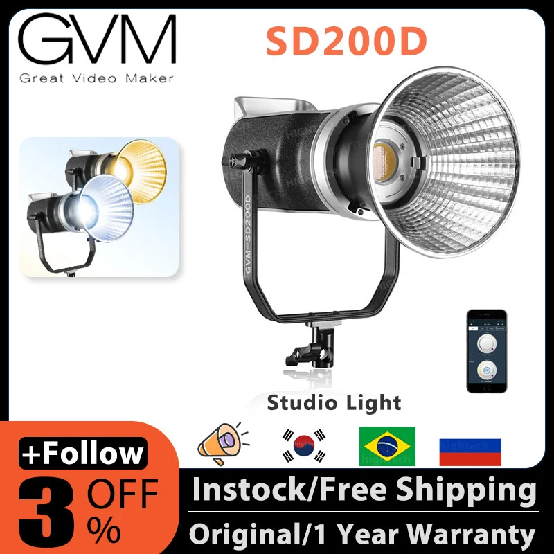 GVM-SD200D-200W-LED-Video-Light-with-Softbox-Photography-Studio ...