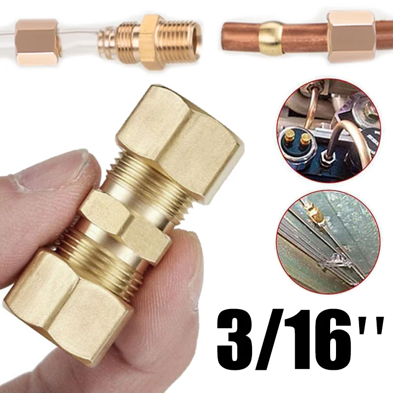 3-16-Brake-Hose-Brass-Fittings-Car-Brake-Line-Union-Fittings-Straight ...