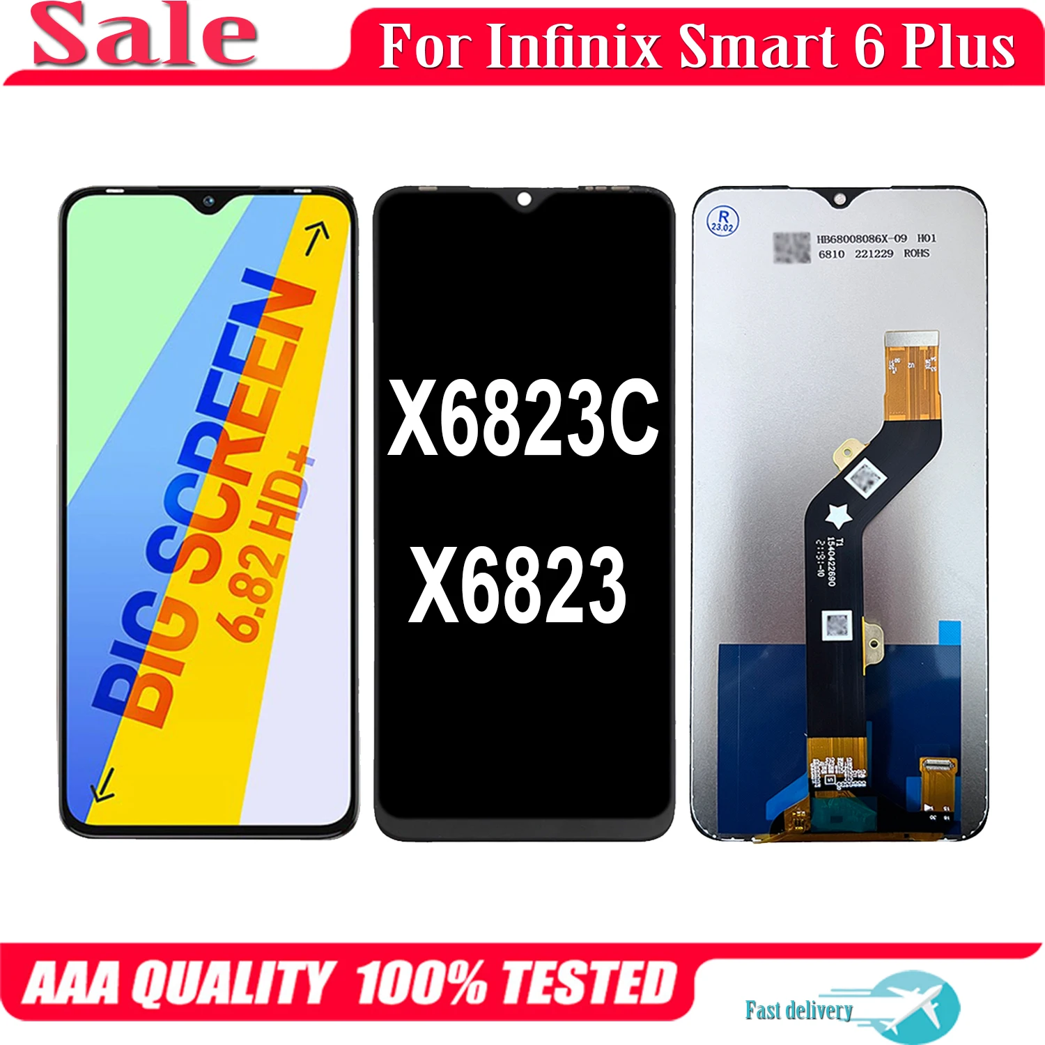 For-Infinix-Smart-6-Plus-X6823C-X6823-LCD-Display-Touch-Screen ...
