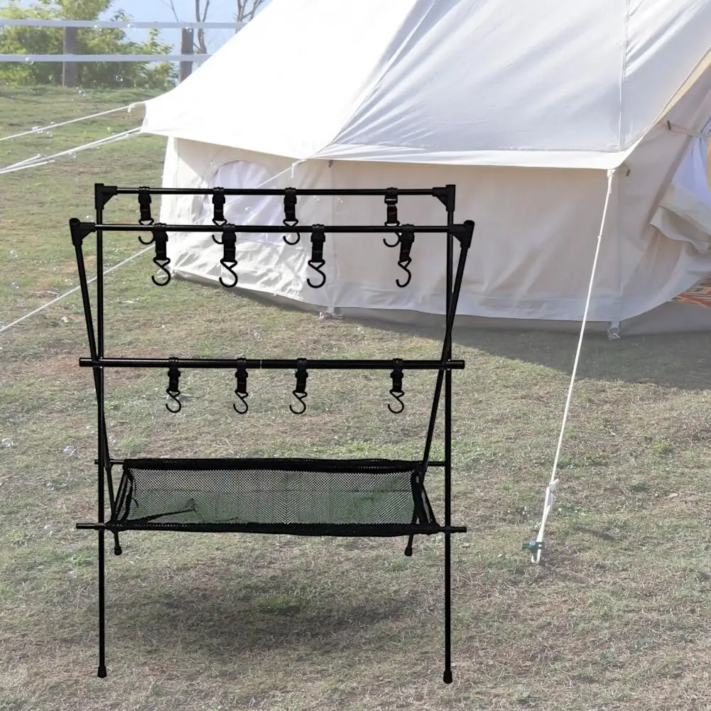 Camping-Shelving-Foldable-Camping-Hanging-Rack-Tripod-Hanger-With-Hooks ...