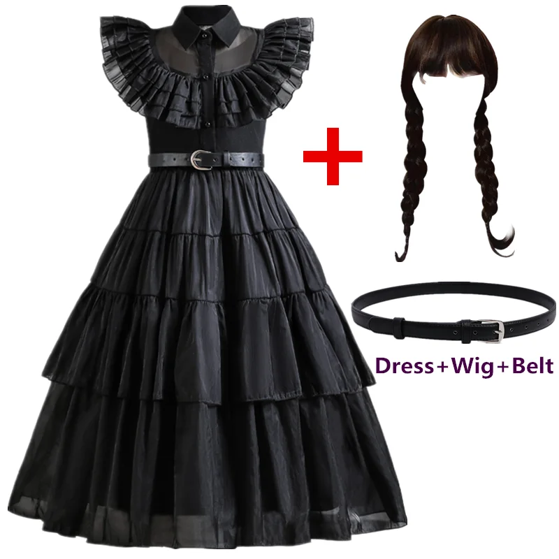 Kids-Wednesday-Cosplay-Dresses-4-8-10-12-Yrs-Gothic-Black-Wednesday ...