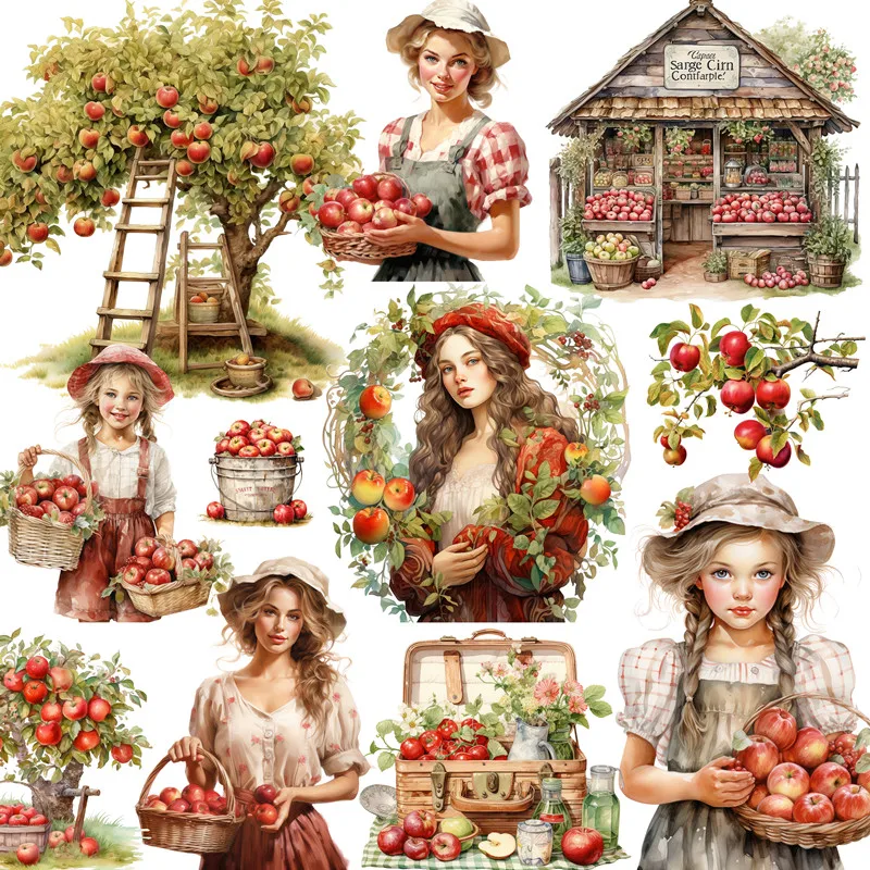 20Pcs/Pack Apple Girl Sticker DIY Craft Scrapbooking Album Junk Journal ...