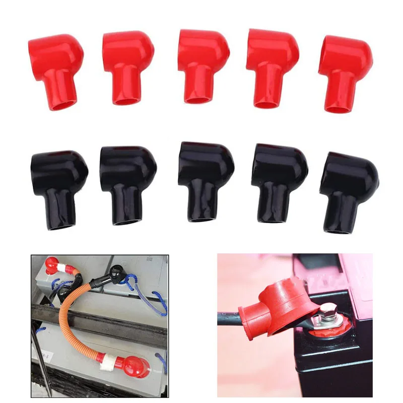 8 Pcs Car Battery Insulating Cover Red Black Terminal Boot Round Rubber ...
