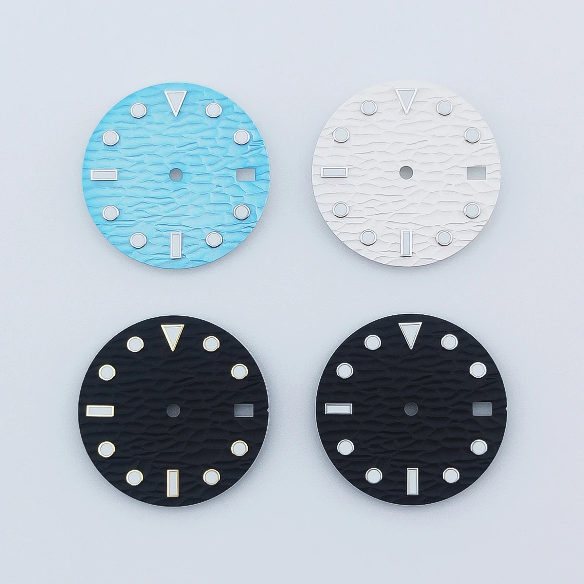 NEITON 28.5mm Water Ripple Grain Sterile Watch Dial Green Luminous Fit ...